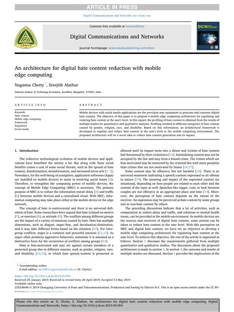 Pdf Digital Hate Content Reduction With Mobile Edge Computing An