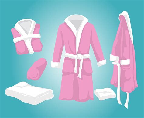 핑크 목욕 가운 벡터 세트 Ai Svg Uidownload