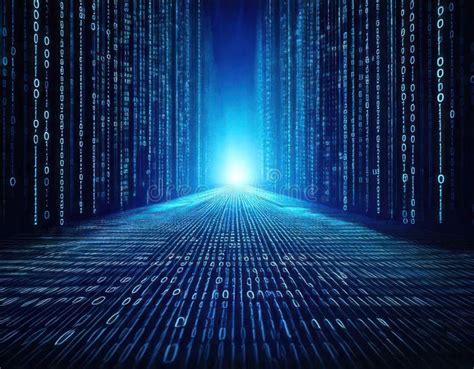 Flowing Binary Code Background In Technology Stock Illustration