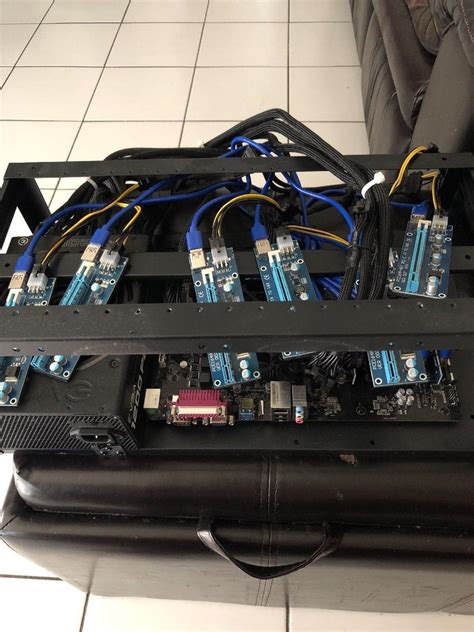 6 Gpu Mining Rig Case No Gpus But With Motherboard Processor Evga 1200w 1944838889