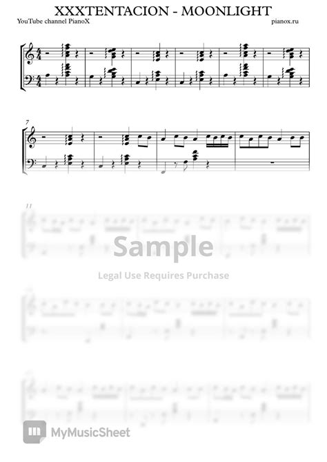 Xxxtentacion Moonlight Piano Sheet Music Pdf Pianox Mymusic5