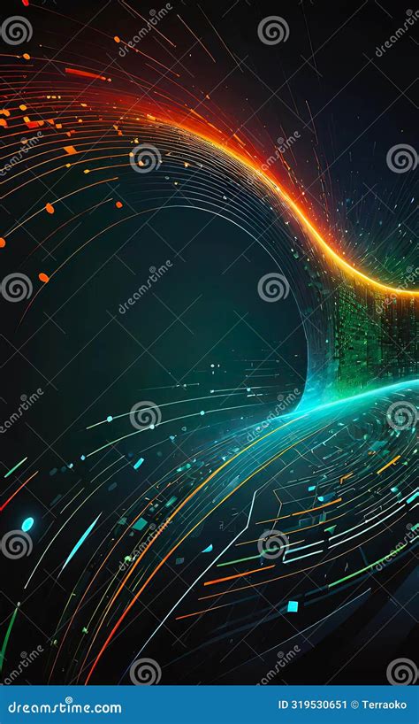 Digital Background of Technological Operations, Digital Code Flow, Neural Networks, Artificial ...