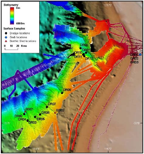 28 Multi Beam Swath Sonar Bathymetry Image Showing Locations Of Download Scientific Diagram