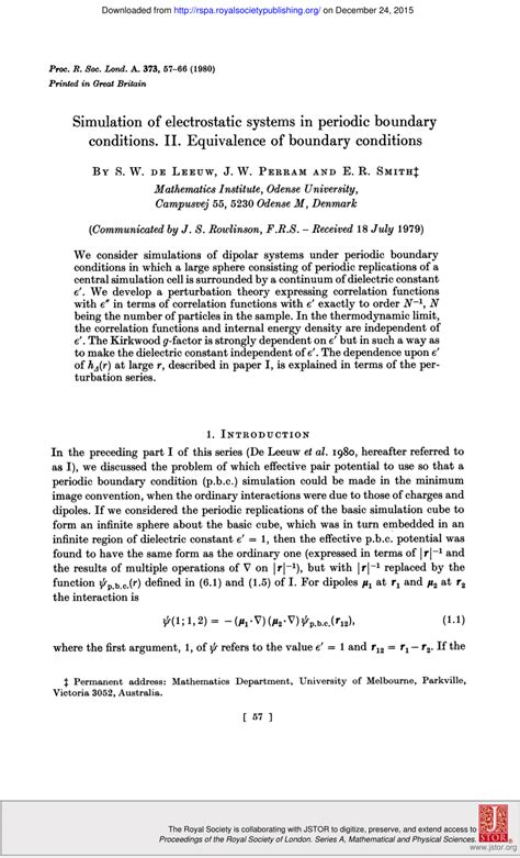Pdf Simulation Of Electrostatic Systems In Periodic Boundary Conditions Ii Equivalence Of