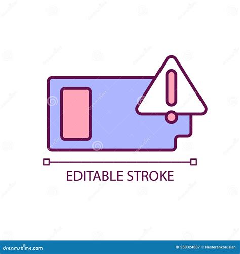 Low Battery Energy Issue Rgb Color Icon Stock Vector Illustration Of