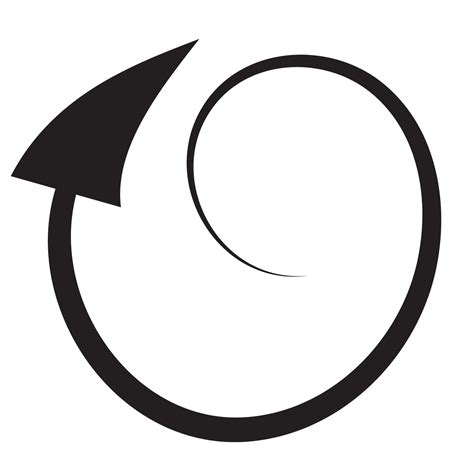 Arrow Symbol Set Of Doodle Or Sketch Outline Of Circle Curve Swipe Up Black Line Flat Arrow