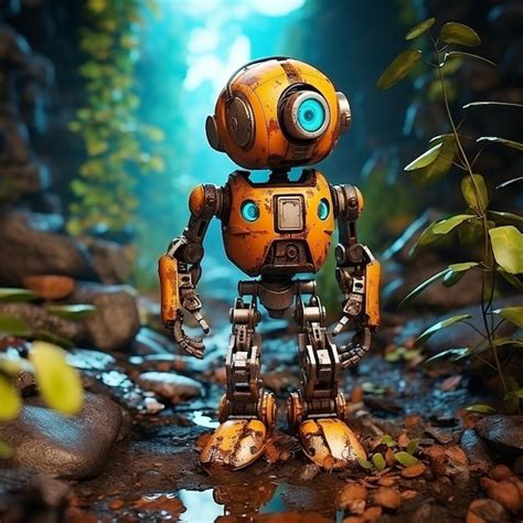 Premium AI Image D Small Rust Robot