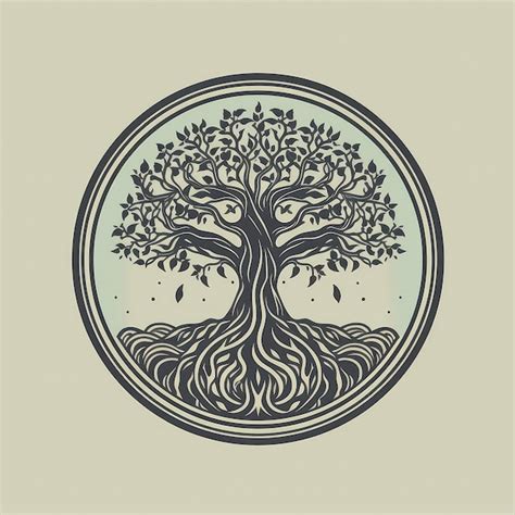 Premium Photo Tree Of Life With Branches And Roots Intertwined Spa Logo Generative Ai