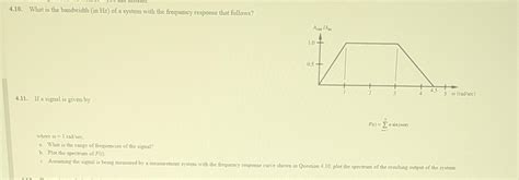 Solved 4 10 What Is The Bandwidth In Hz Of A System With Chegg Com