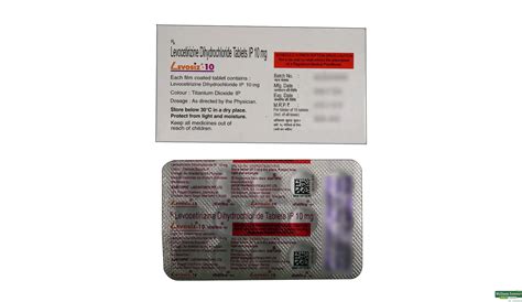 Buy Levosiz 10mg 15 Tablets Online At Best Prices Wellness Forever