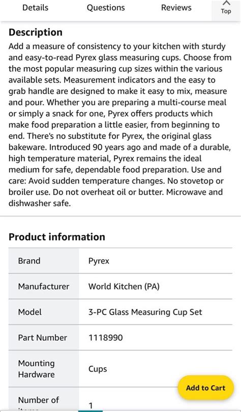 Pyrex Set Of 3 Piece Glass Measuring Cup Set Furniture And Home Living