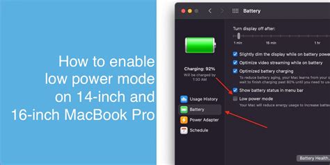 How To Enable Low Power Mode On Inch And Inch MacBook Pro