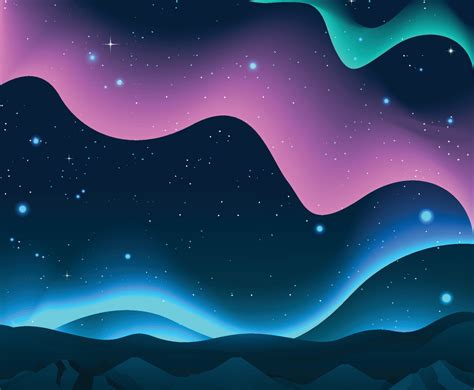 Beautiful Aurora Background Template Vector Art And Graphics