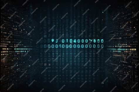 Vector Illustration Binary Code Dark Background Software Programming Concept Premium Ai