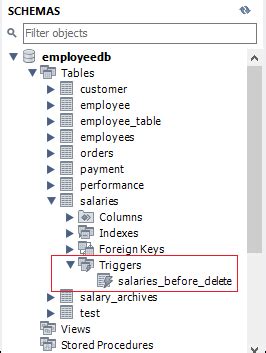 MySQL BEFORE DELETE Trigger Tpoint Tech