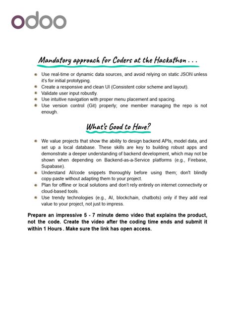 Odoo Hackathon Instruction Pdf