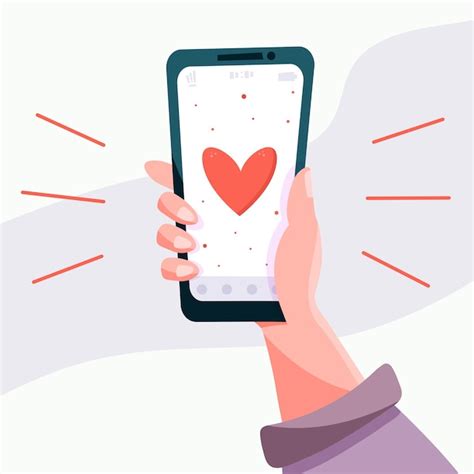 Premium Vector Vector Illustration Of A Smartphone With Heart Emoji Speech Bubble Receives A