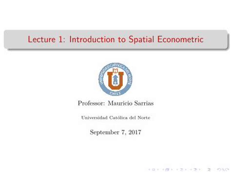 (PDF) Lecture 1: Introduction to Spatial Econometric - DOKUMEN.TIPS