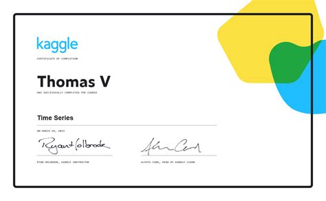 thomas v completed the time series course on kaggle