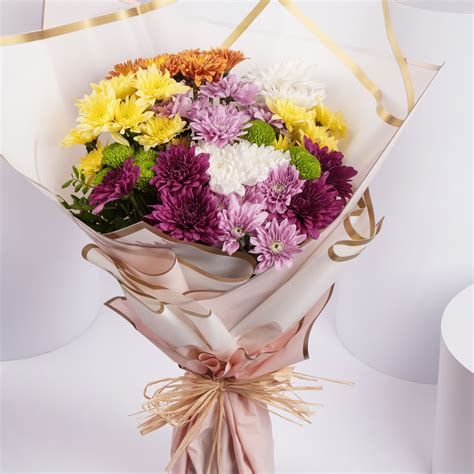 Order Mix Chrysanthemums Bouquet Online Same Day Delivery Uae Fnpae