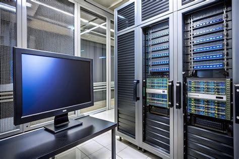 Premium Photo Data Center Room Monitoring Server Rack Cabinet Setup