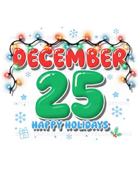 December 25th Png Holiday Download Etsy