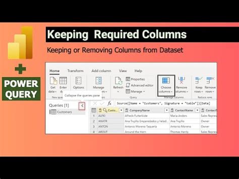 Keeping Or Removing Columns In Power Query Power Query Tutorial For Beginners YouTube