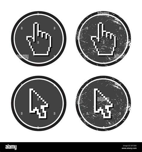 Cursors Hand And Arrow On Retro Label Stock Vector Image And Art Alamy
