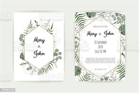 자연 식물 결혼식 초대장 템플릿입니다 벡터 꽃 디자인 카드입니다 기하학적 골든 프레임 복사 공간 국경 프레임에 대한 스톡 벡터 아트 및 기타 이미지 Istock