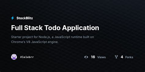 Full Stack Todo Application Stackblitz