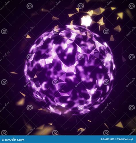 Futuristic Sphere Made Of Particles For Connect Network Flow Of Particle In Cyberspace Space