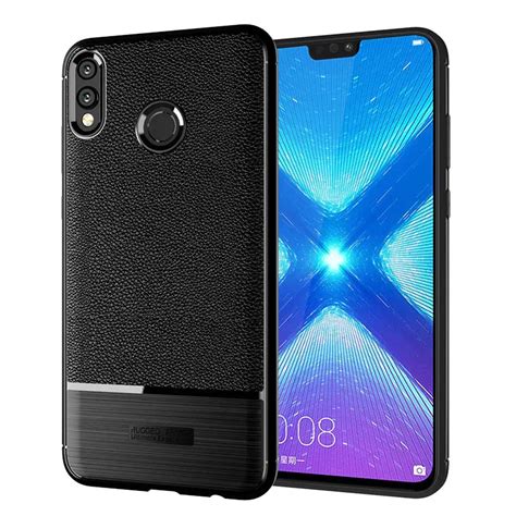 For Huawei Honor X Fitted Shockproof Back Cover Anti Skid Anti Fingerprint Silicone Soft Black