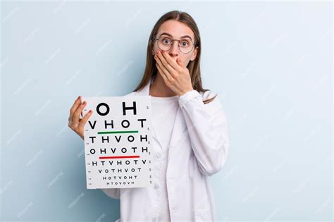 Premium Photo Young Adult Pretty Woman Optical Vision Test Concept
