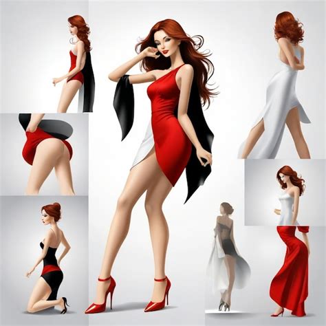 modeling vector set white background isolated a high qual premium ai generated vector