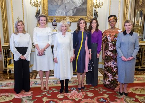 Queen Rania Attends Reception By Queen Consort Camilla To Combat