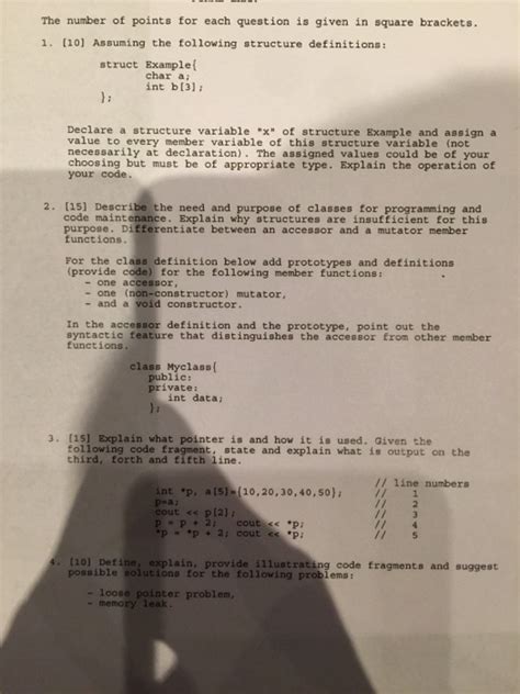 Solved The Number Of Points For Each Question Is Given In Chegg