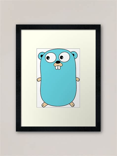 golang gopher framed art print for sale by zoerab redbubble