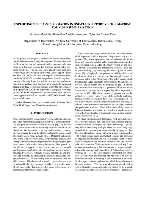 Pdf Exploiting Subclass Information In Support Vector Machines