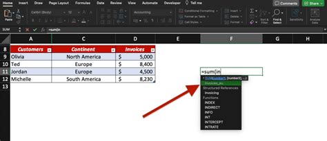 how to define names in excel