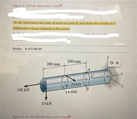 Solved 8 48 Determine The State Of Stress At Point B And