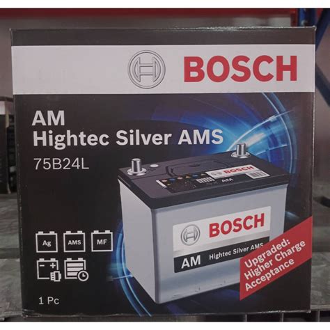 Bosch 75b24l Hightec Silver Ams รับประกัน15เดือนแบตเตอรี่แห้ง 55