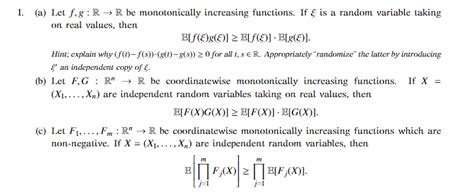 Solved A Let F G RR Be Monotonically Increasing Chegg