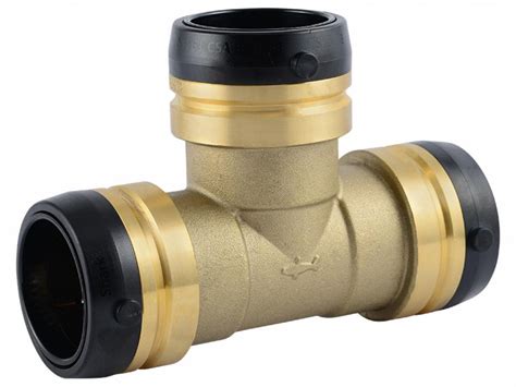 Sharkbite 1 78 In Od X 1 12 In Od X 1 12 In Od Size Brass Push Fit Tee Fitting 884hc3