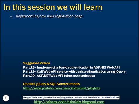 Sql Server Net And C Video Tutorial Aspnet Web Api User Registration