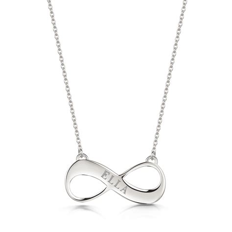 Infinity Silver Personalised Necklace Engraved Engravers Guild