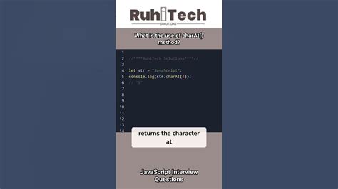 Javascript Charat Method Javascriptinterviewquestions