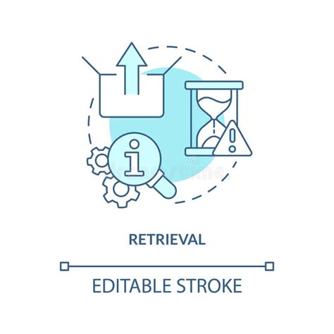 Retrieval Information In Brain Concept Turquoise Icon Stock Vector Illustration Of Outline
