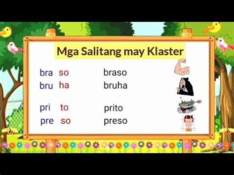 Maging Mahusay Sa Pagbasa Ng Mga Salitang May Klaster Para Sa Kinder At