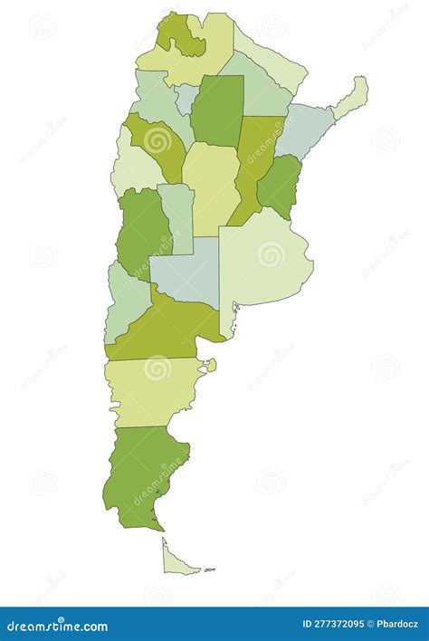 Detaljerad Redigerbar Politisk Karta Med Separata Lager Argentina