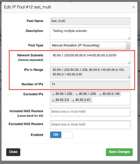 Multiple Network Subnets Datatill